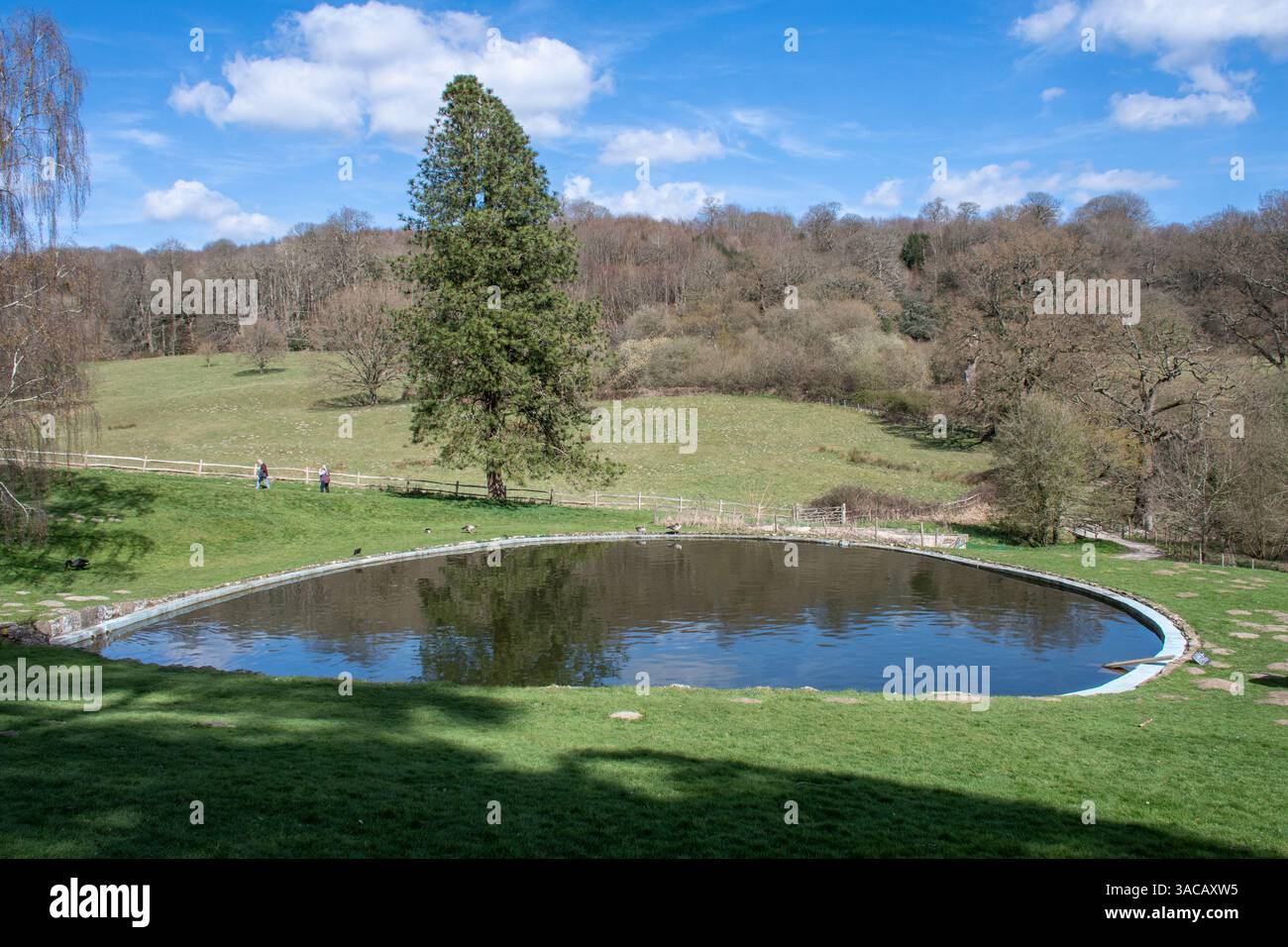 View of the old swimming pool and country estate at Chartwell House ...