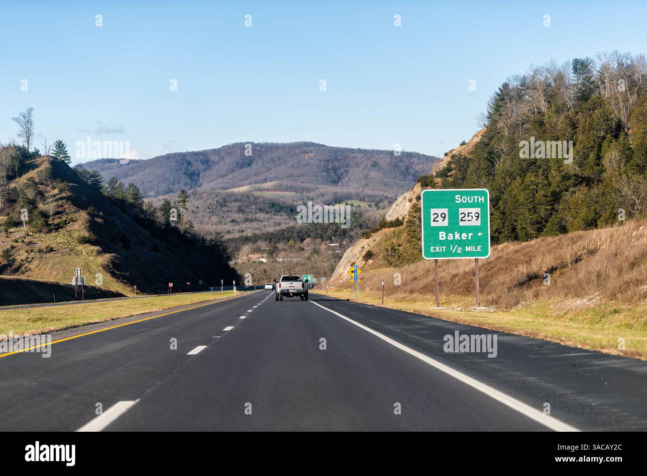 West Virginia Canaan valley scenic US-48 highway road in fall forest ...