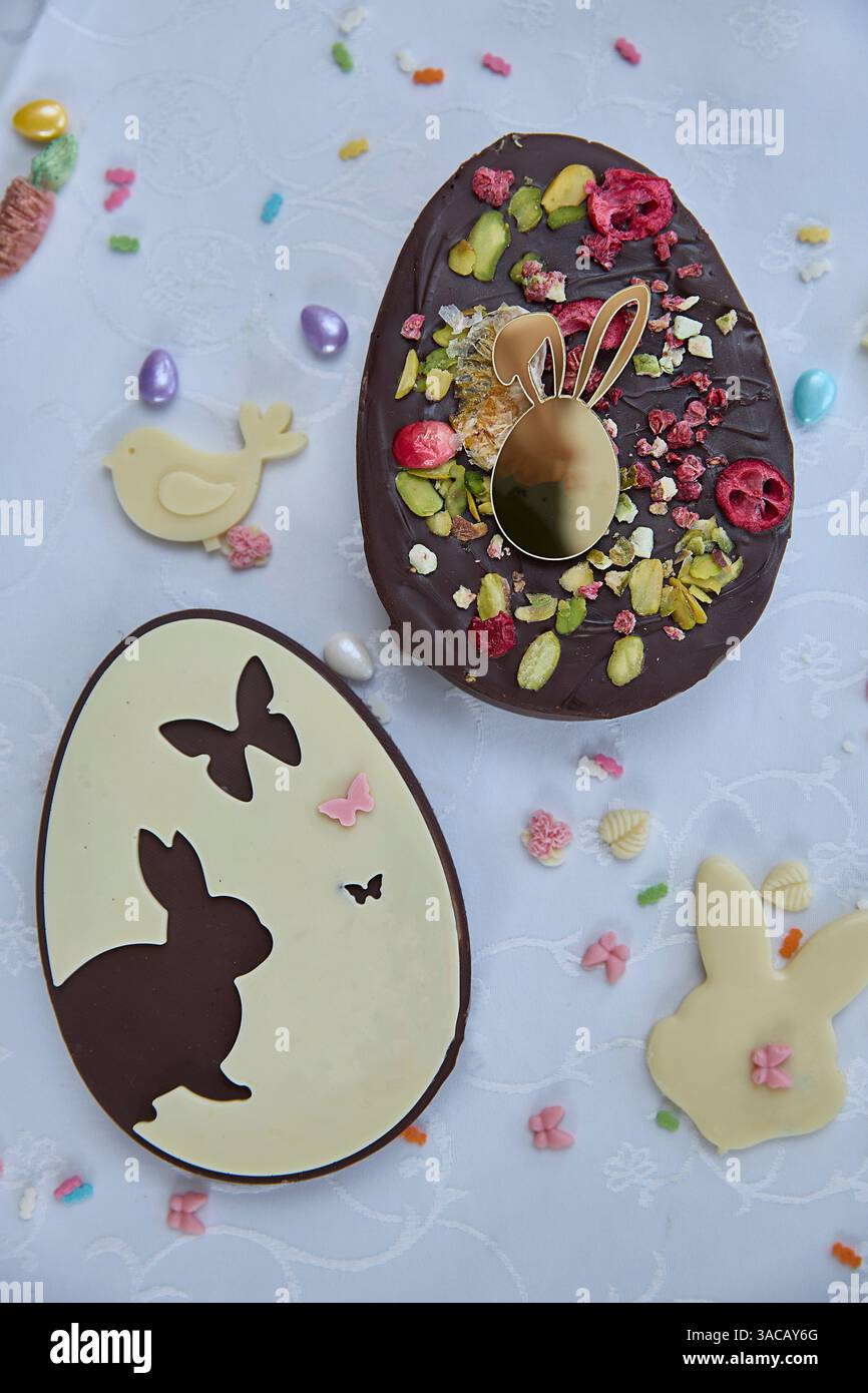 Dubai chocolate. Elegant handmade easter chocolate eggs await spring ...