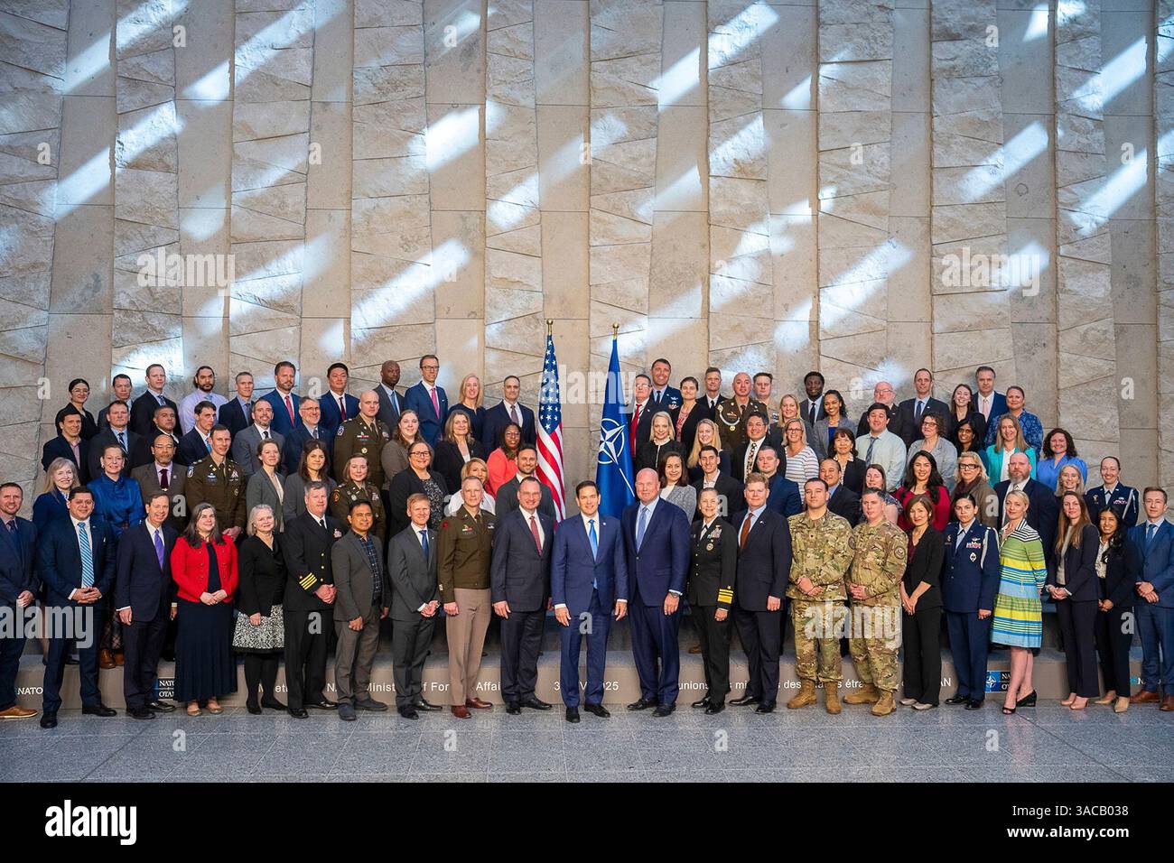 Secretary Marco Rubio is met by U.S. Ambassador to NATO Matthew ...