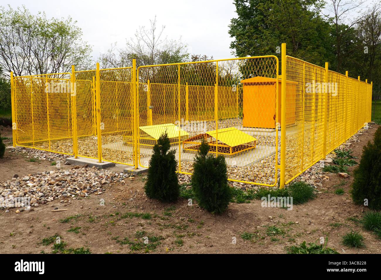 ground with tanks for liquefied gas. Modern gas installation with ...