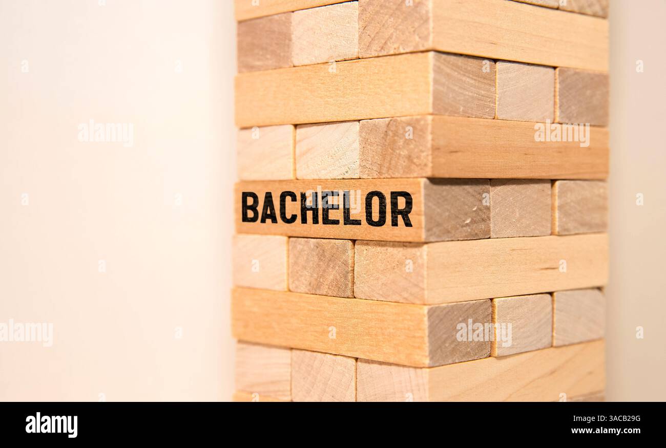Bachelor - word from wooden blocks with letters, Bachelor men or ...