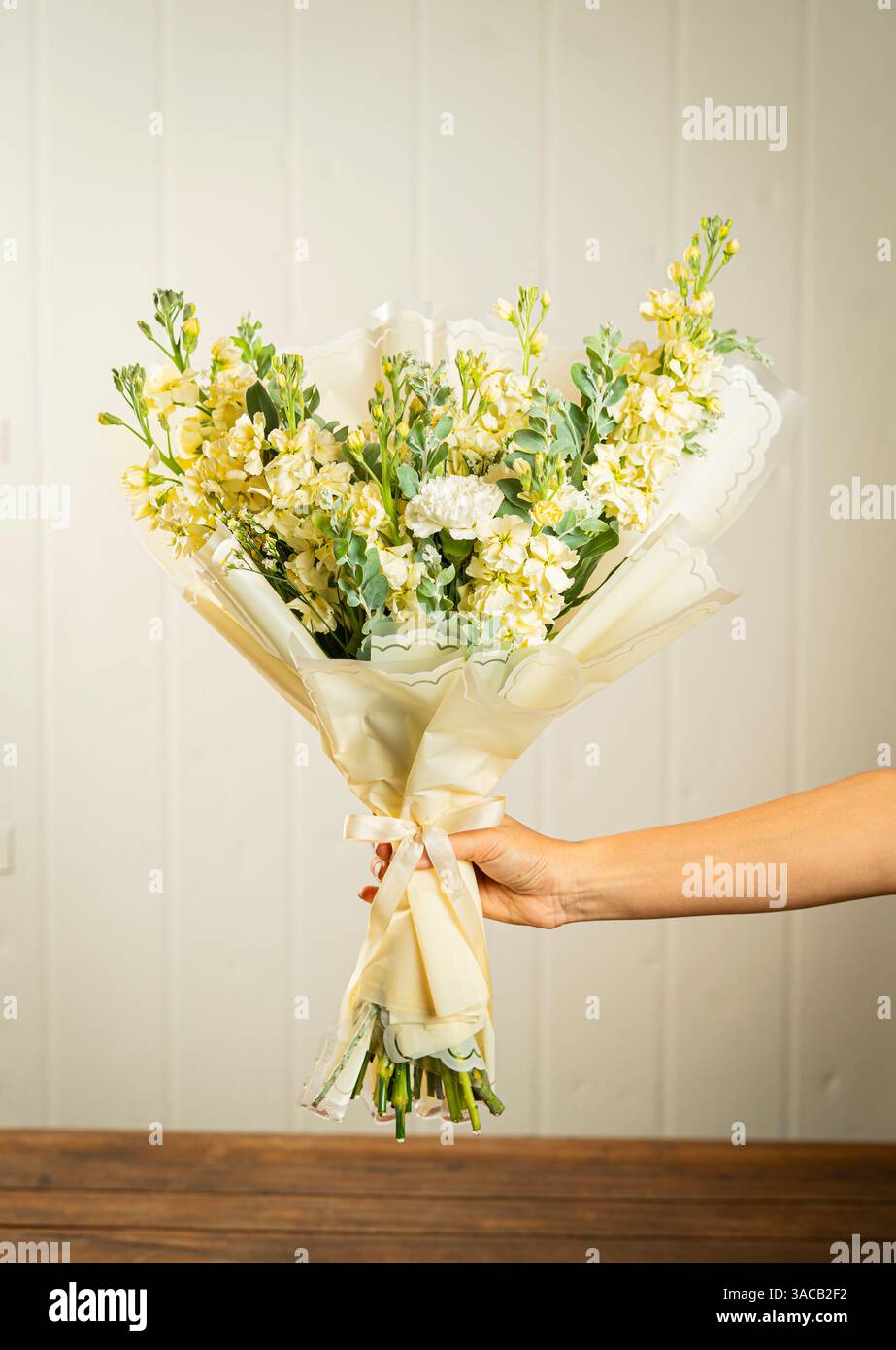 Beautiful floral arrangements with natural Ecuadorian flowers Stock ...