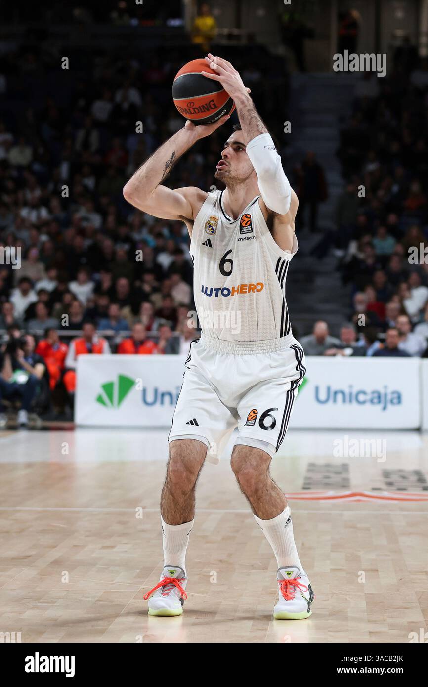 Alberto Abalde of Real Madrid in action during the Turkish Airlines EuroLeague Regular Season ...