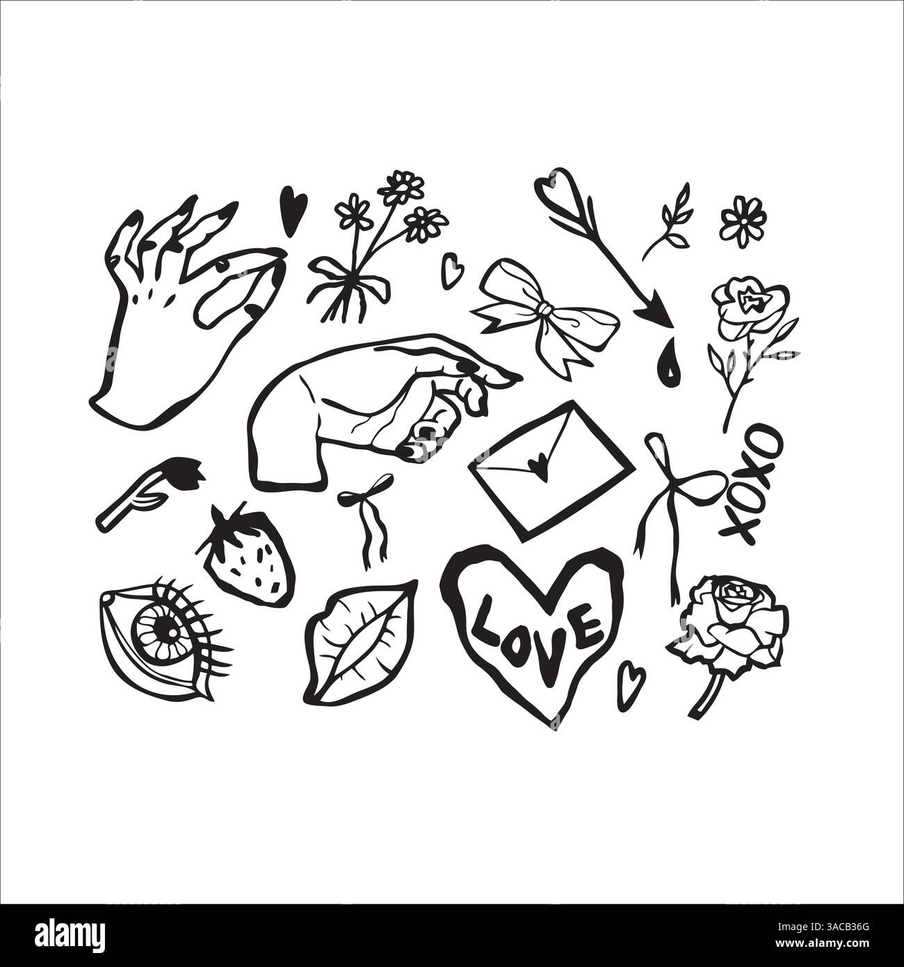 Vector symbols love in Black and White Stock Photos & Images - Alamy