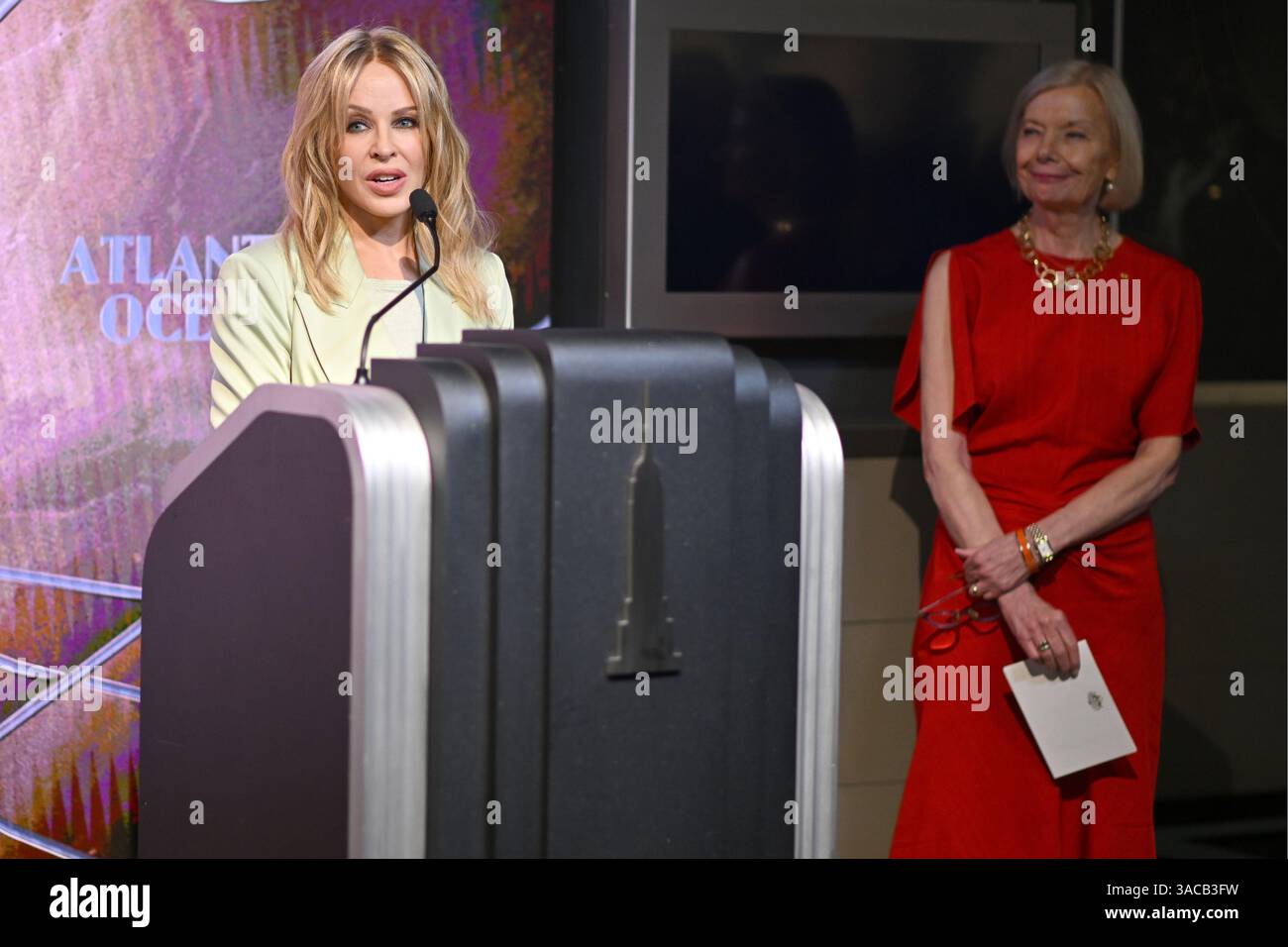 New York, USA. 03rd Apr, 2025. Heather M. Ridout (r), Consul-General of ...