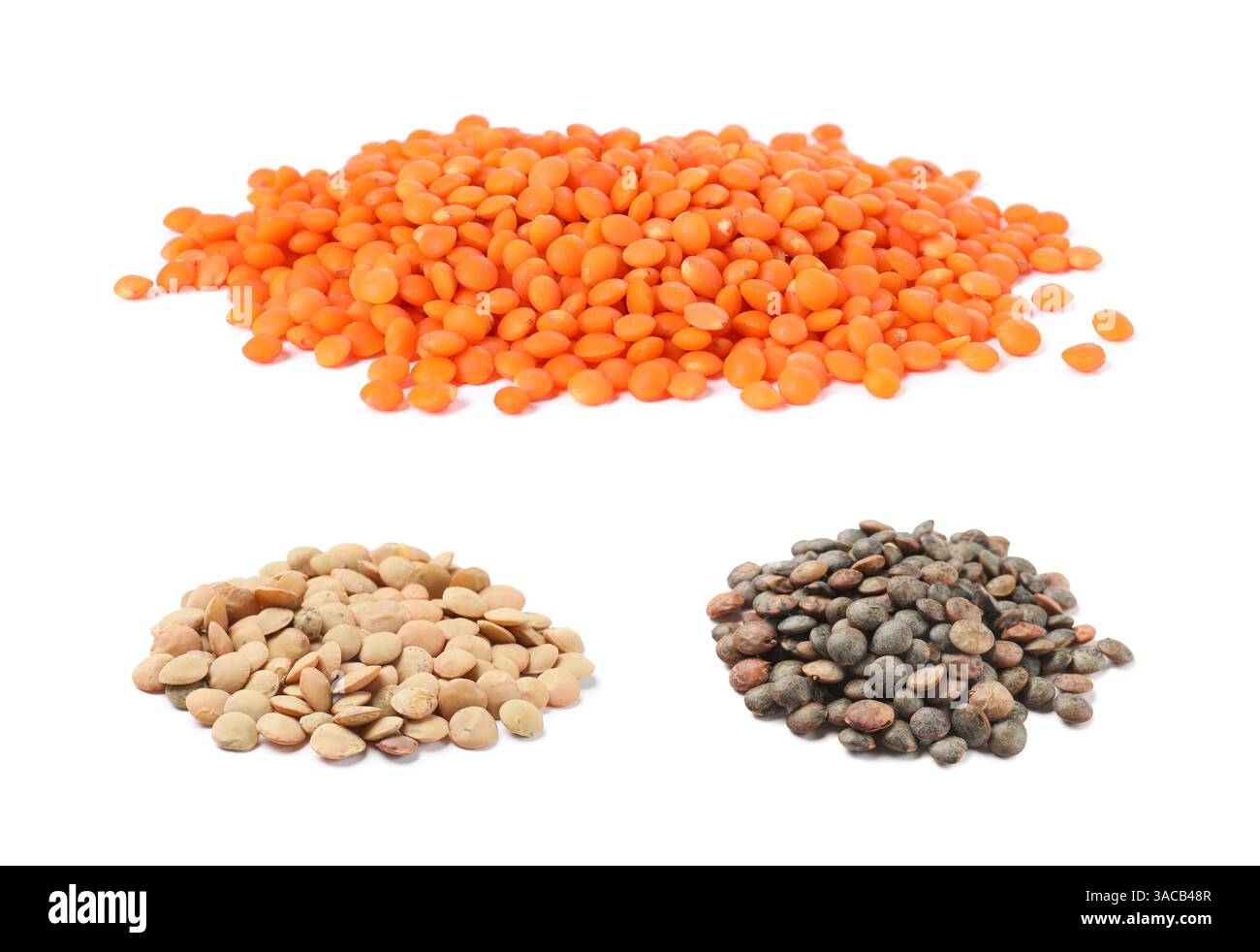 Different types of lentils isolated on white, set Stock Photo - Alamy