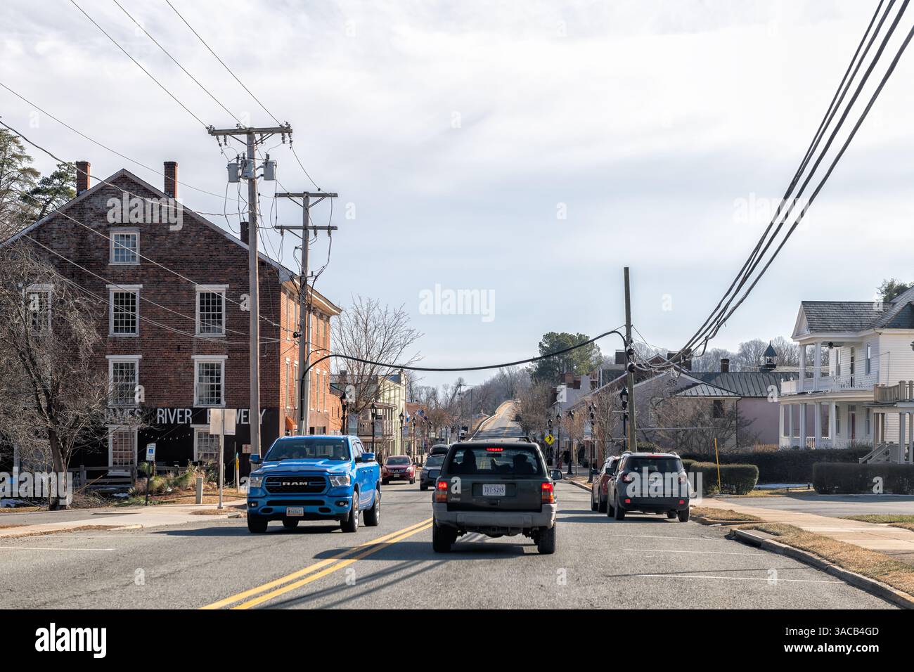 Scottsville, USA - January 26, 2025: Virginia downtown rural ...
