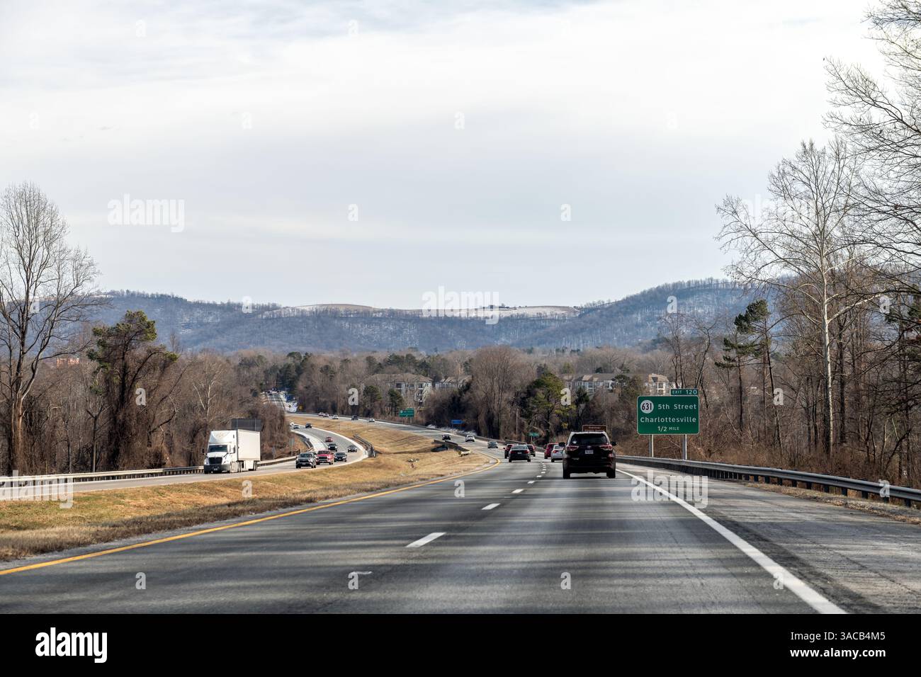 Charlottesville, USA - January 26, 2025: Street road highway 29 in ...