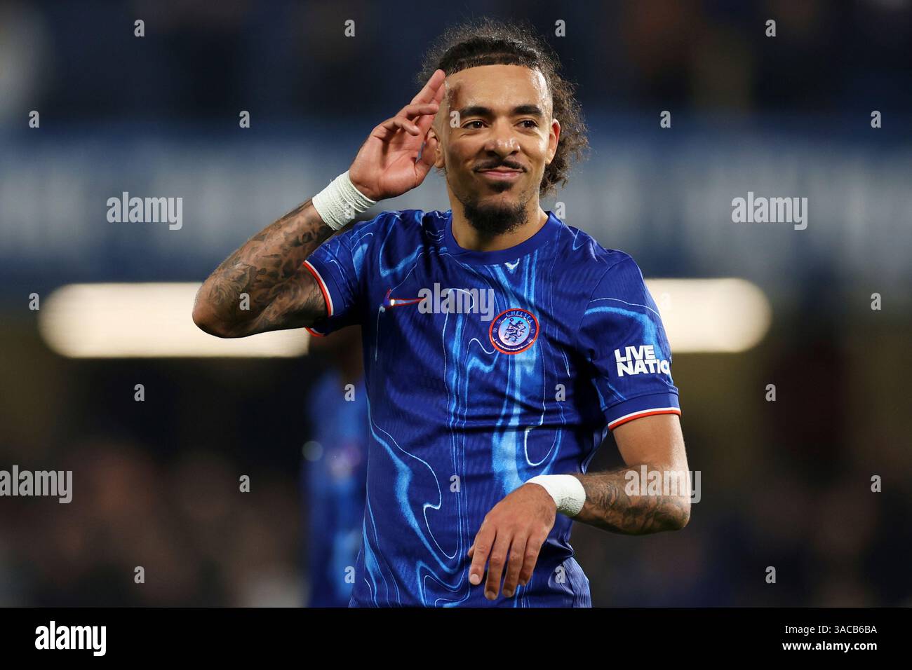 Chelsea's Malo Gusto celebrates after the end of the English Premier ...