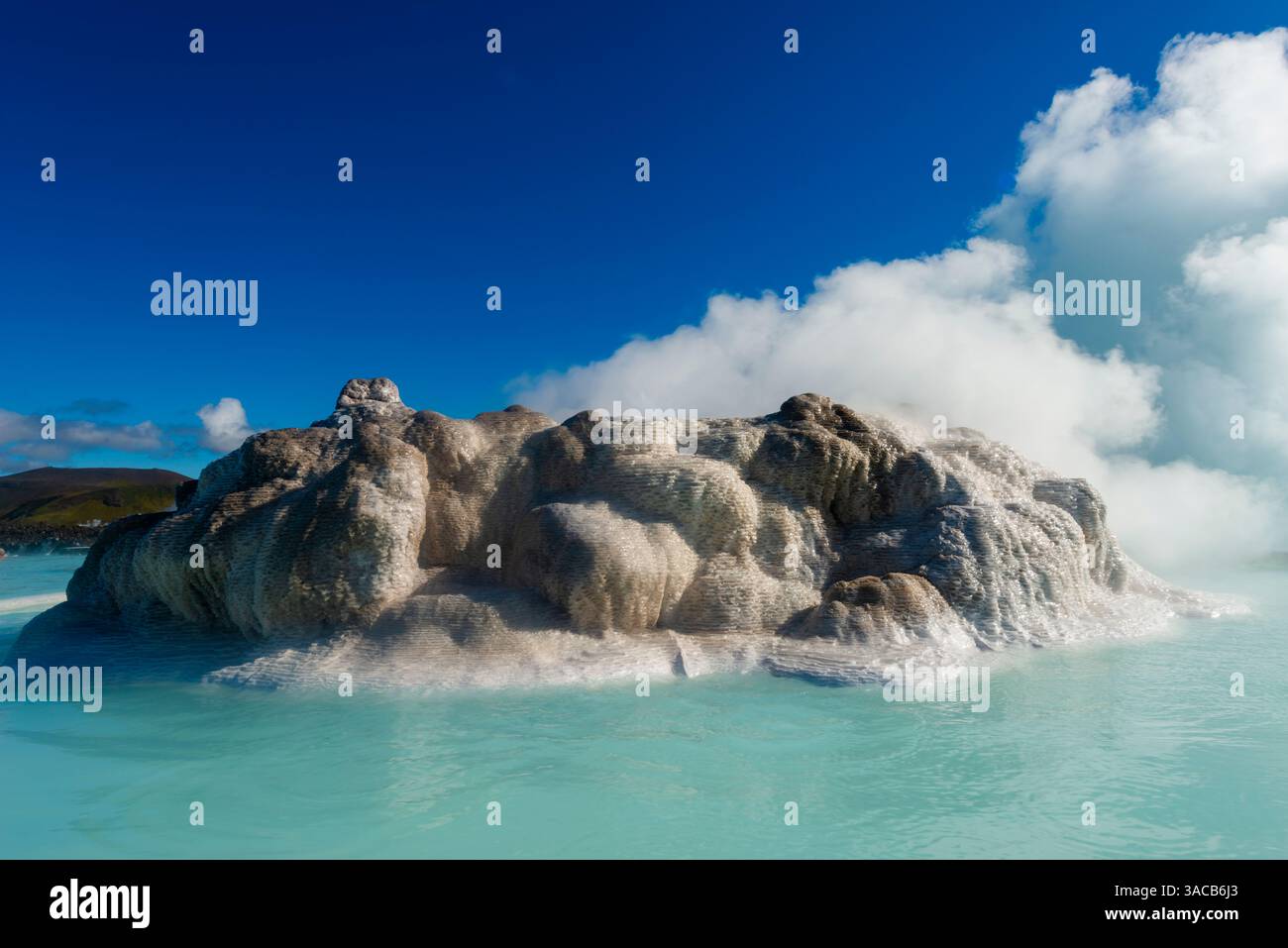 Reykjavik, Iceland. Geothermal view of basaltic salts at The Blue ...