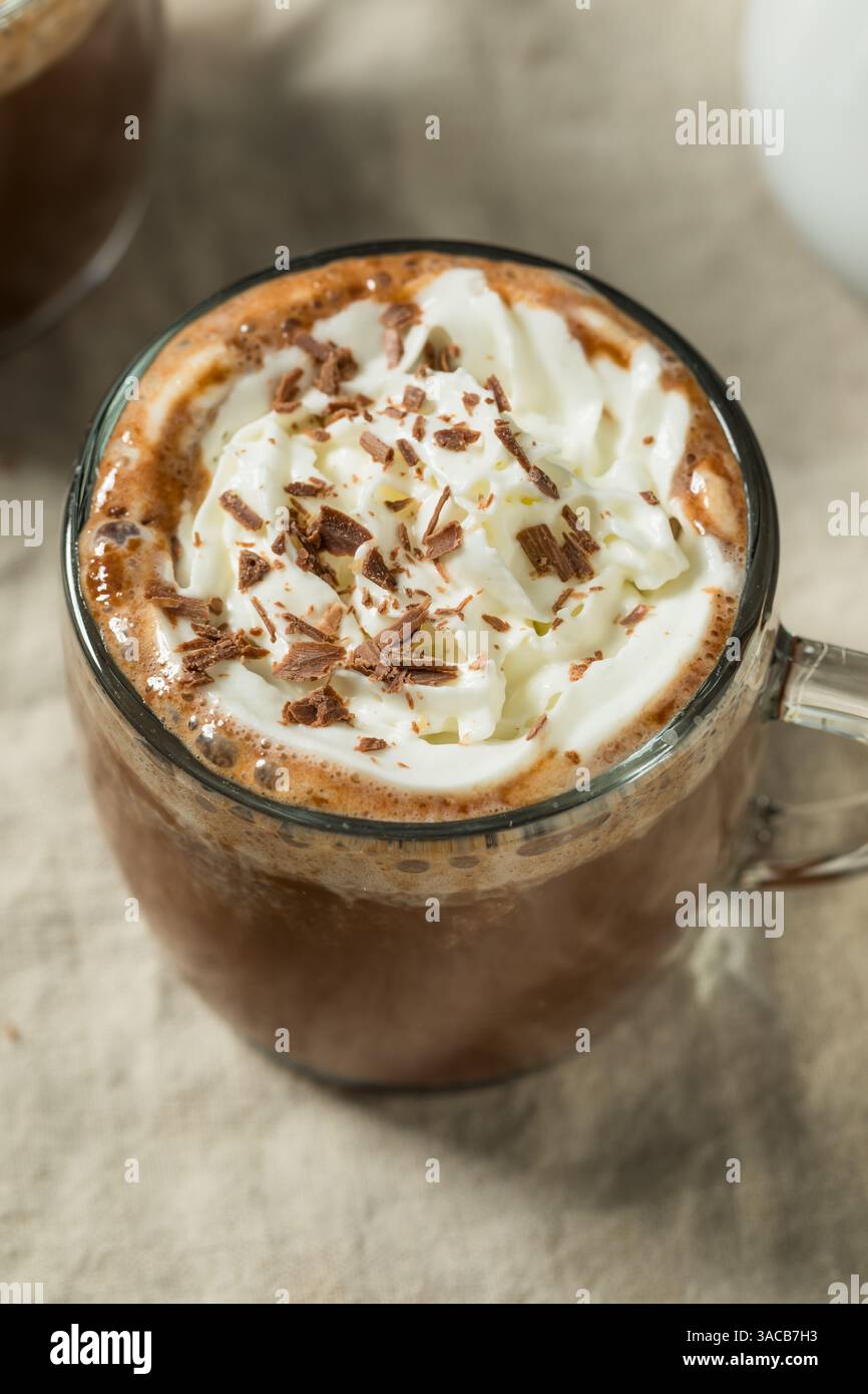 Gourmet Warm Hot Chocolate Cocoa with Whipped Cream Stock Photo - Alamy