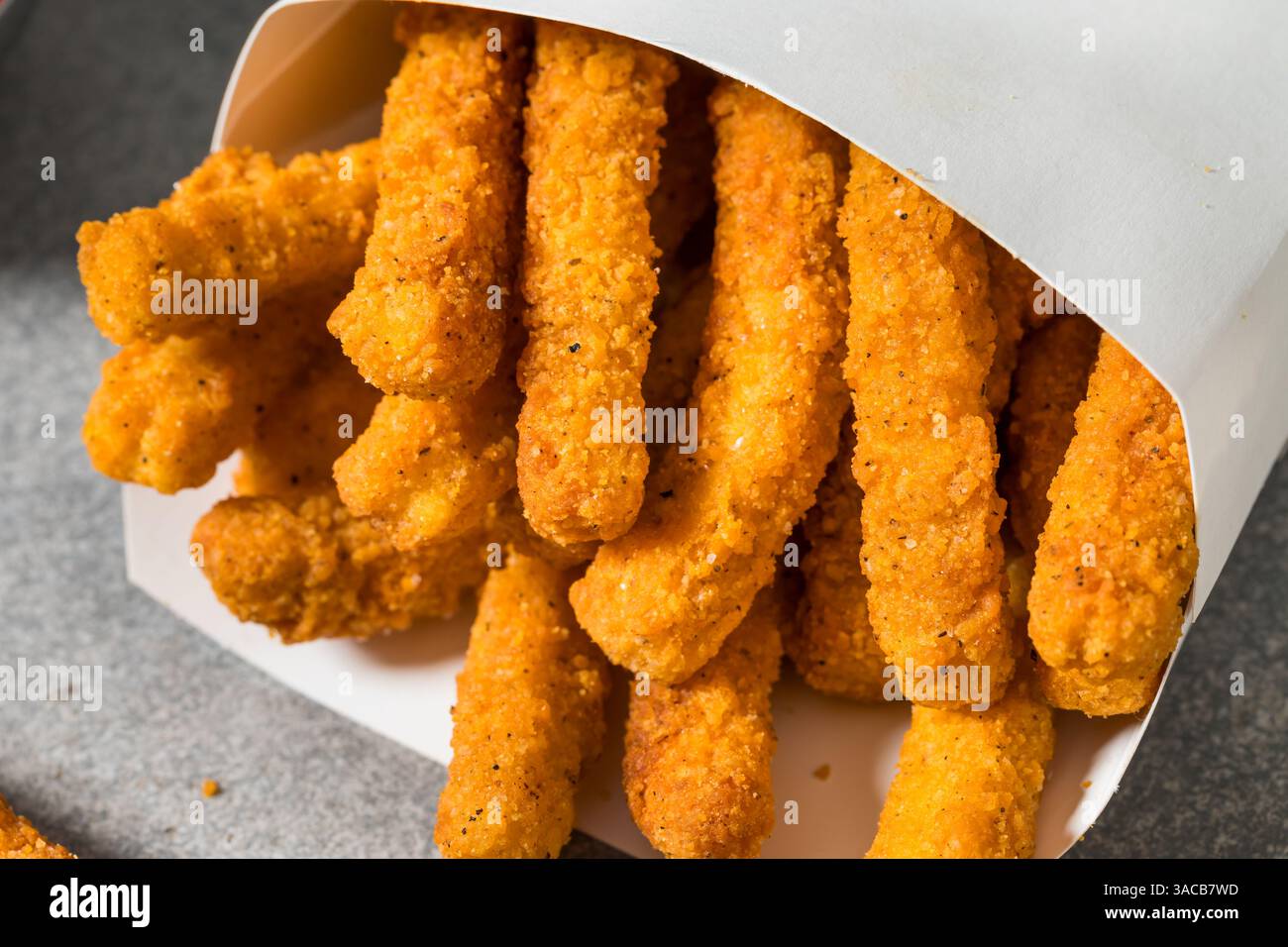 Homemade Crispy Chicken Fries with Red Ketchup Stock Photo - Alamy