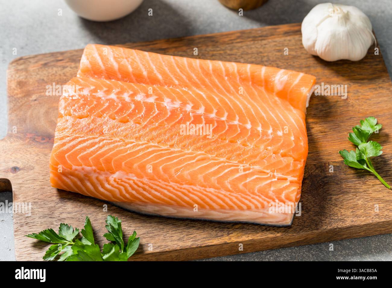 Raw Atlantic Salmon Fillet Ready to Cook Stock Photo - Alamy