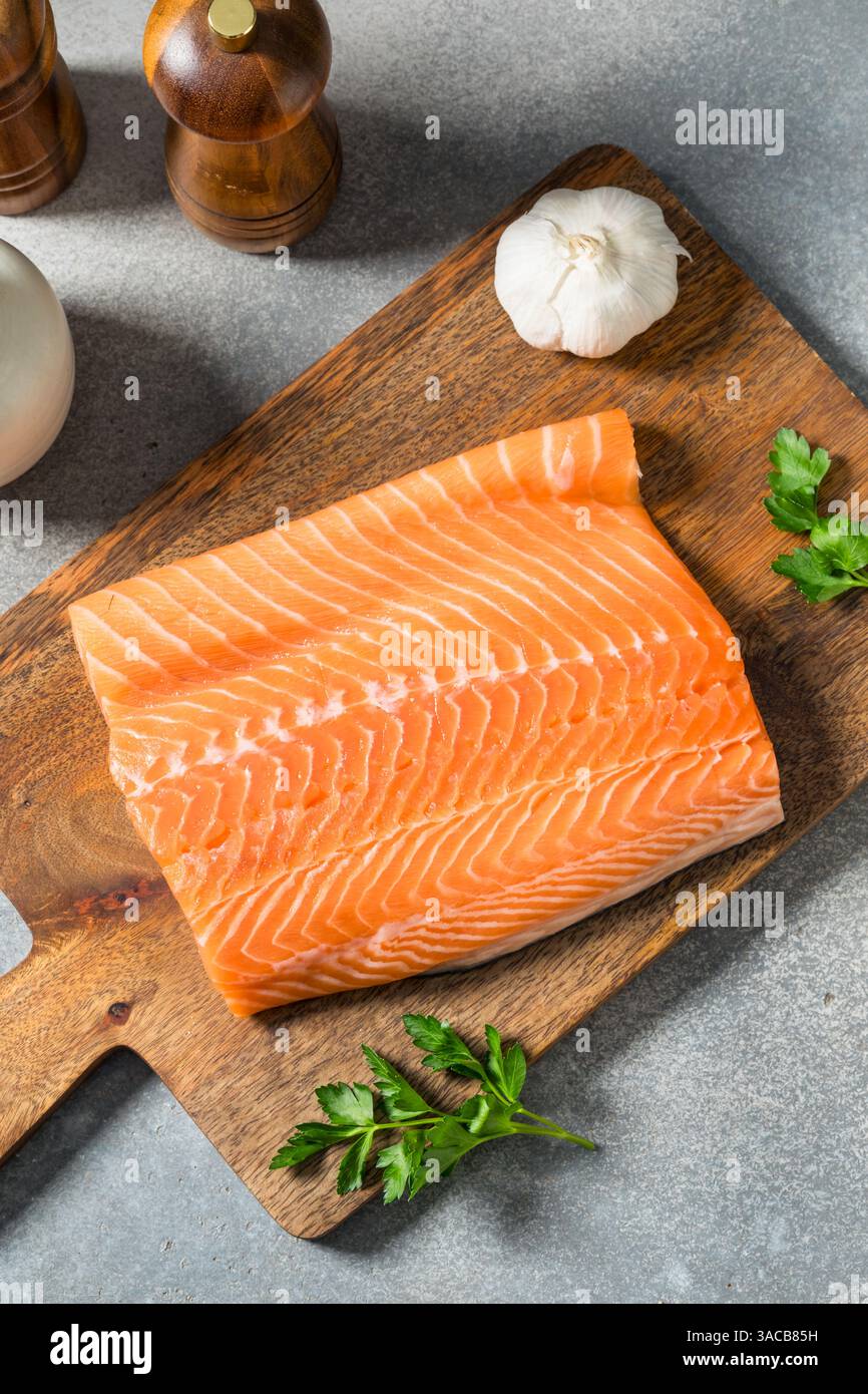 Raw Atlantic Salmon Fillet Ready to Cook Stock Photo - Alamy