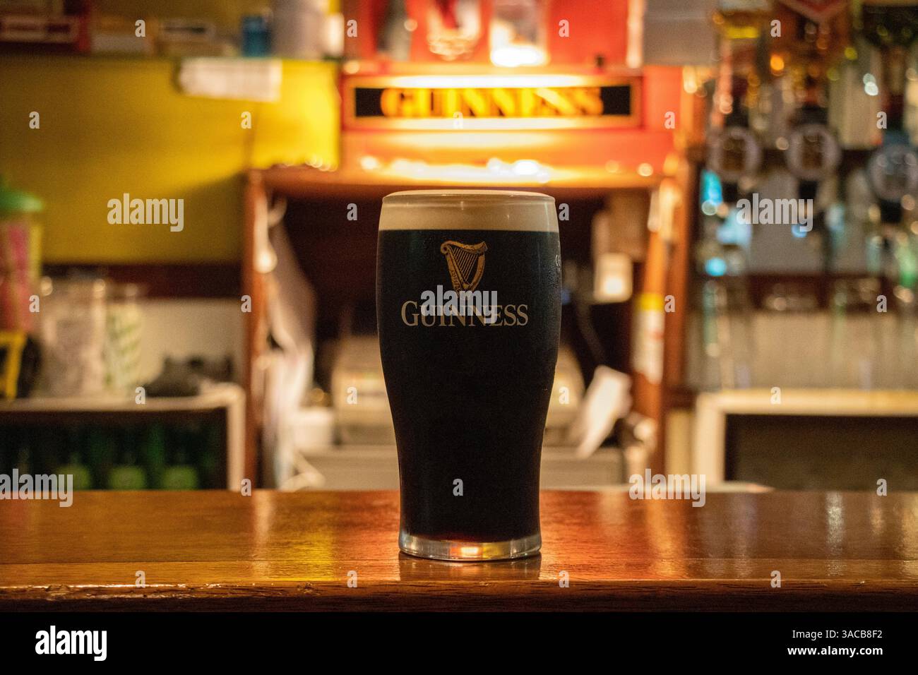 A perfectly poured pint of Guinness sits on the bar of Ray Prendergast ...