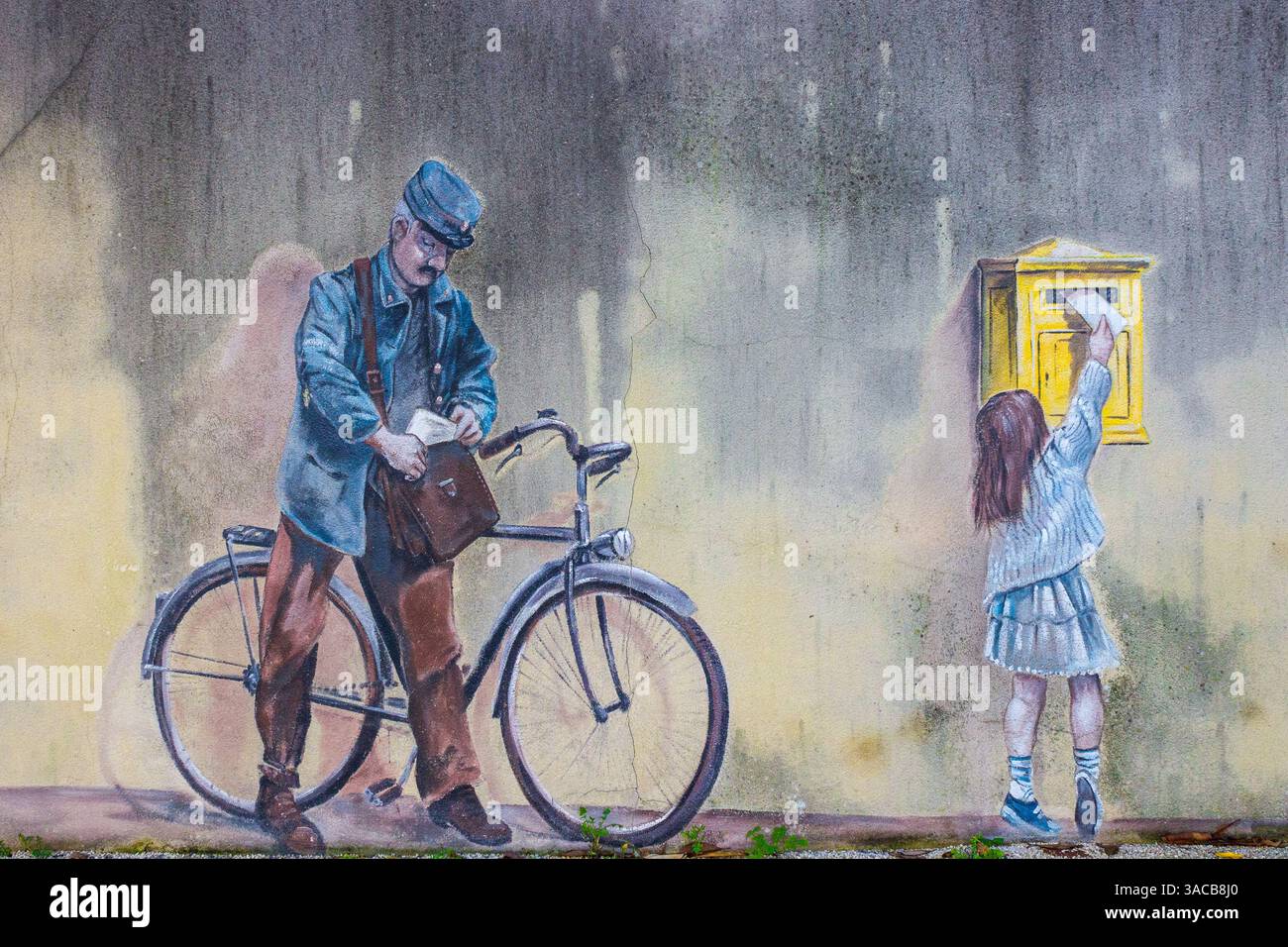 Nostalgic wall painting Stock Photo - Alamy