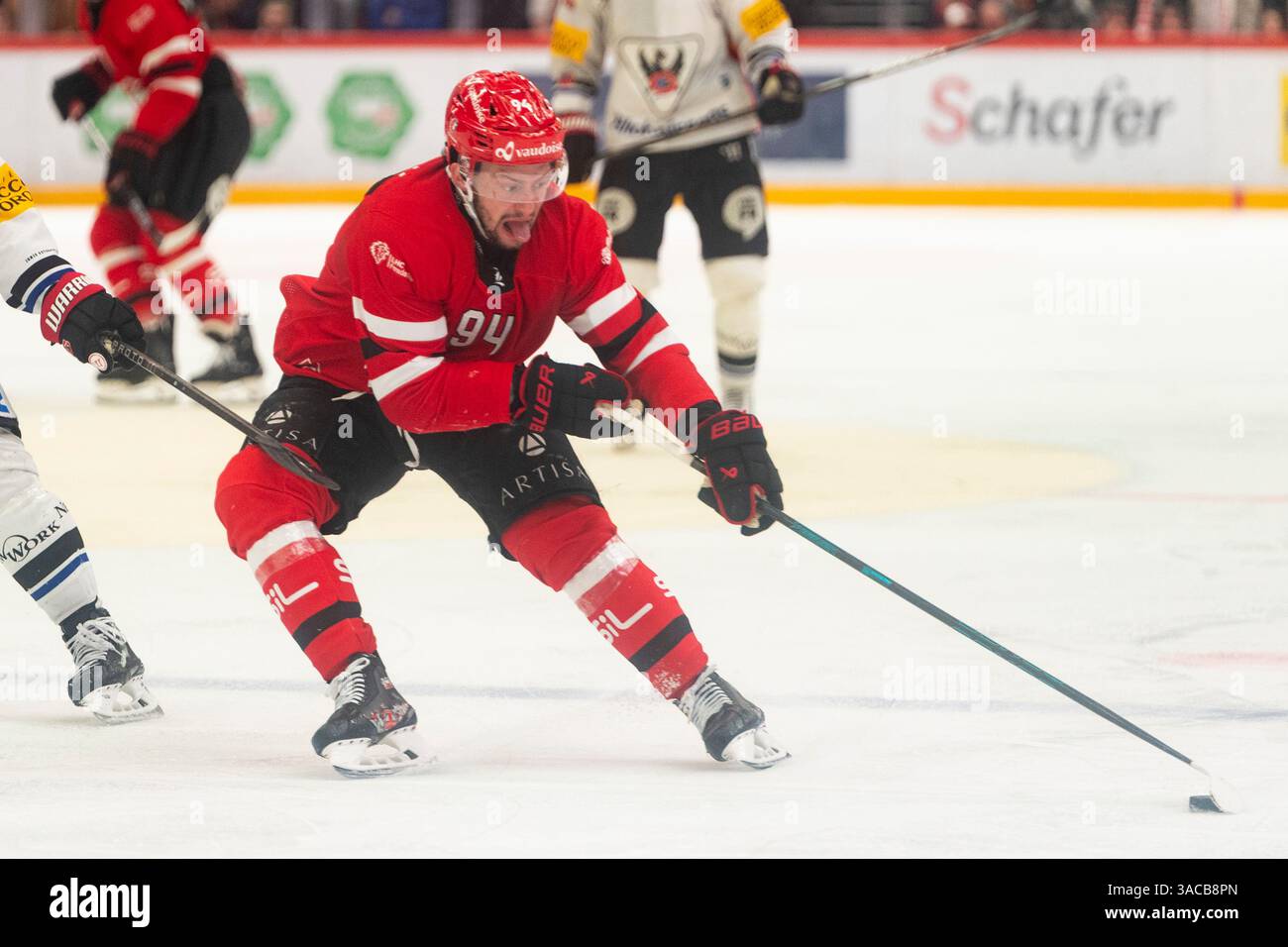 Lausanne, Switzerland. , . Tim Bozon (offense) of Lausanne HC #94 in ...