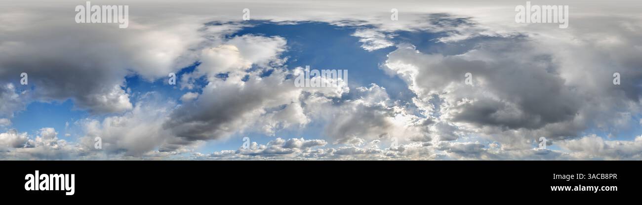 blue sky hdri 360 panorama with pink clouds before sunset with zenith ...