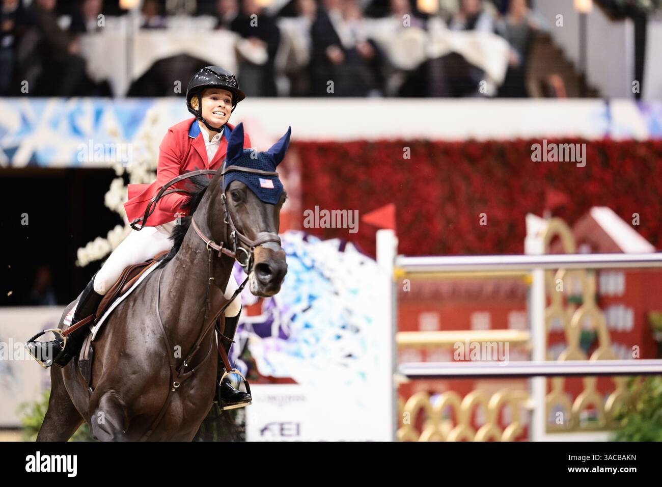 Alise Oken of United States with Gelvera during the LONGINES FEI ...