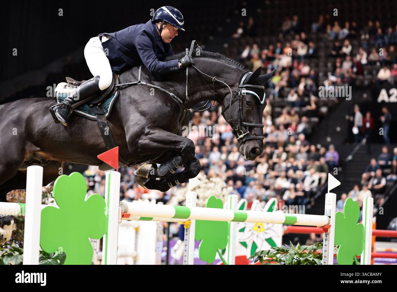 Robert Whitaker of Great Britain with Vermento during the LONGINES FEI ...