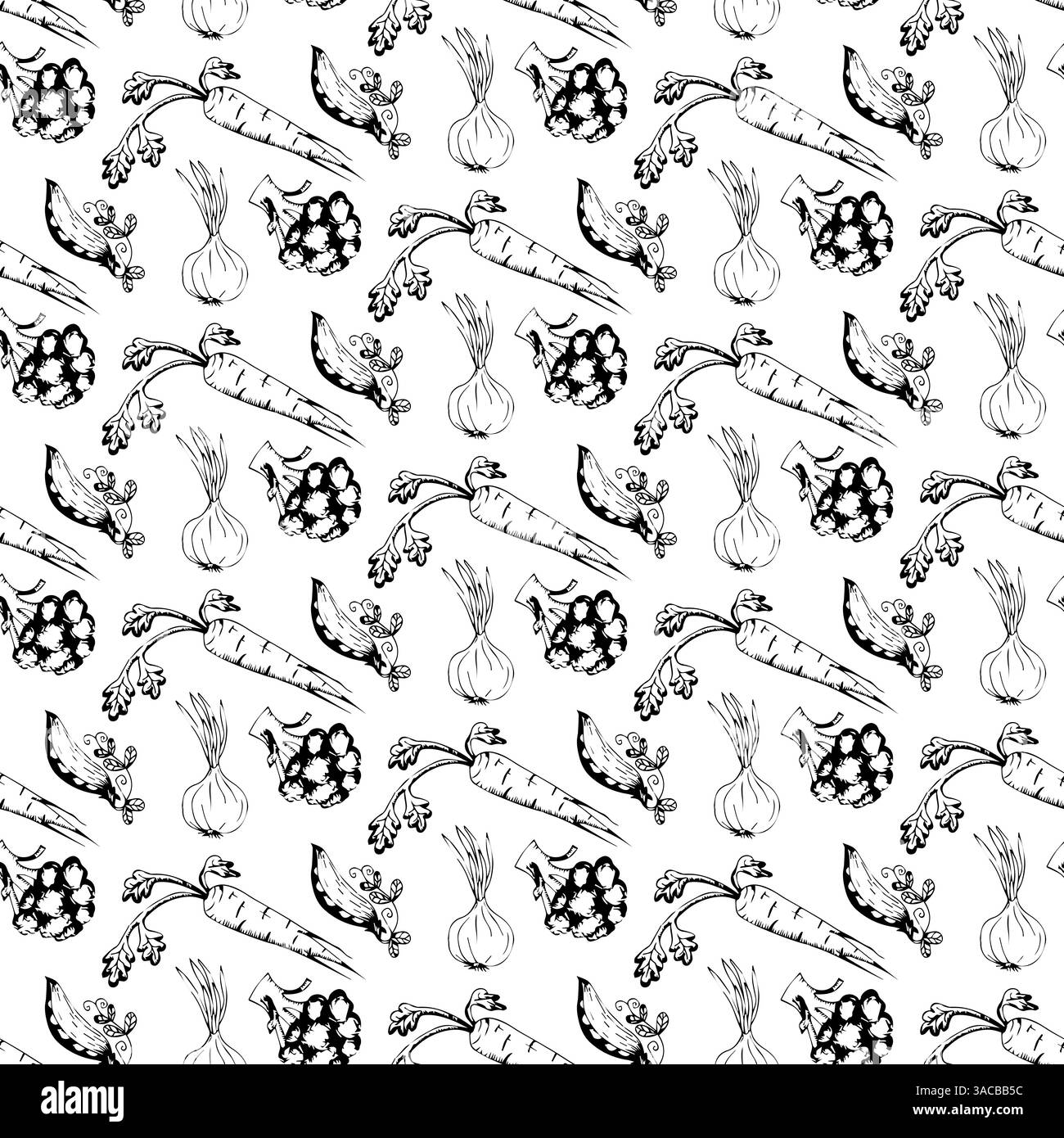 Ripe vegetables in doodle style. Rich harvest. Vector illustration ...