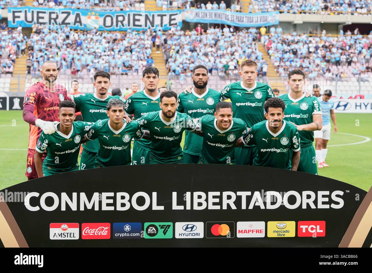 Players of Brazil's Palmeiras line up for a team photo before a Copa ...
