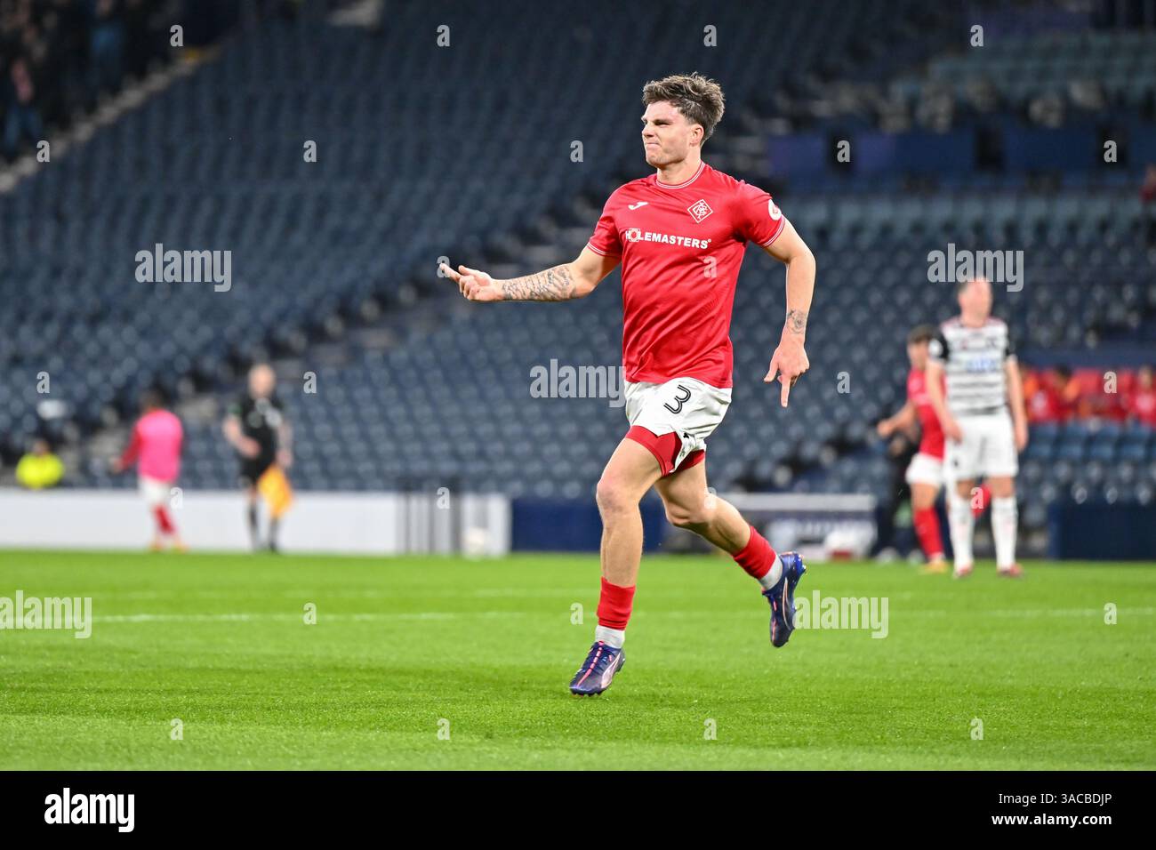 Glasgow, Scotland, UK. 2nd April, 2025. Mason Hancock of Airdrieonians ...