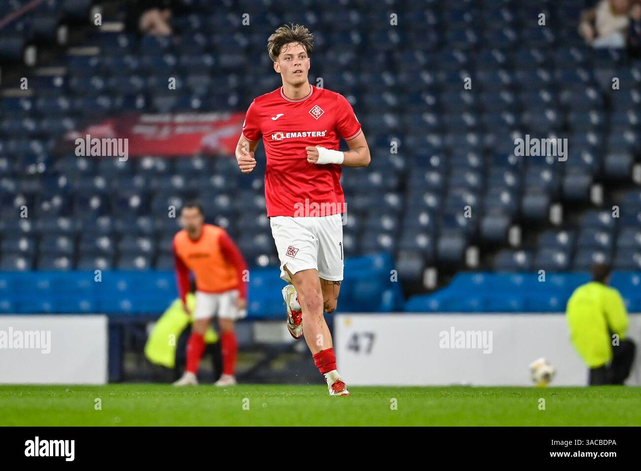 Glasgow, Scotland, UK. 2nd April, 2025. Rocco Diack of Airdrieonians ...