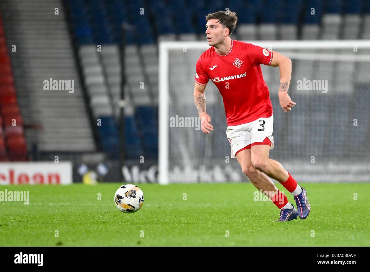 Glasgow, Scotland, UK. 2nd April, 2025. Mason Hancock of Airdrieonians ...