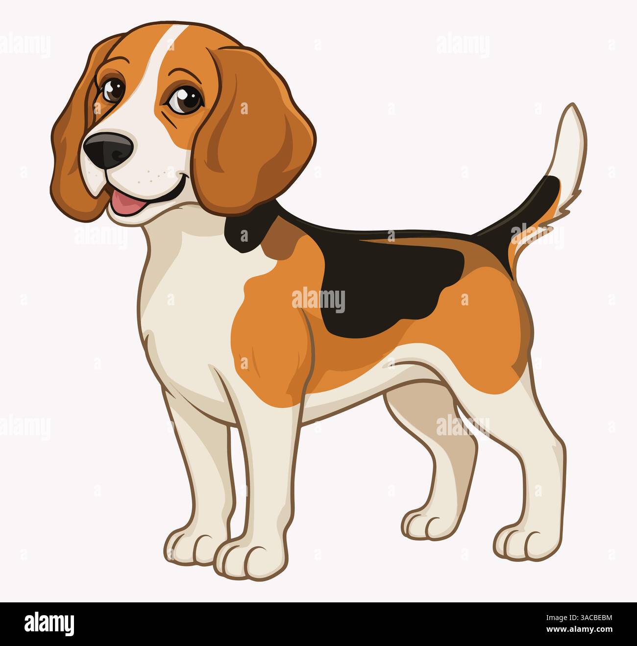 Beagle vector illustration isolated on white background in cartoon ...