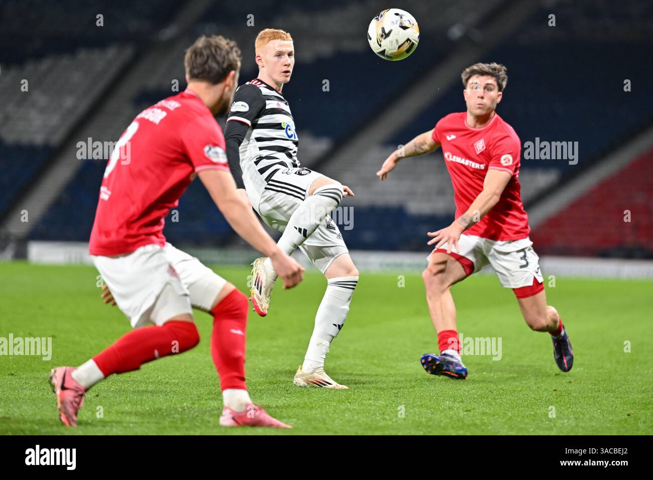 Glasgow, Scotland, UK. 2nd April, 2025. Adam Devine of Queen's Park and ...