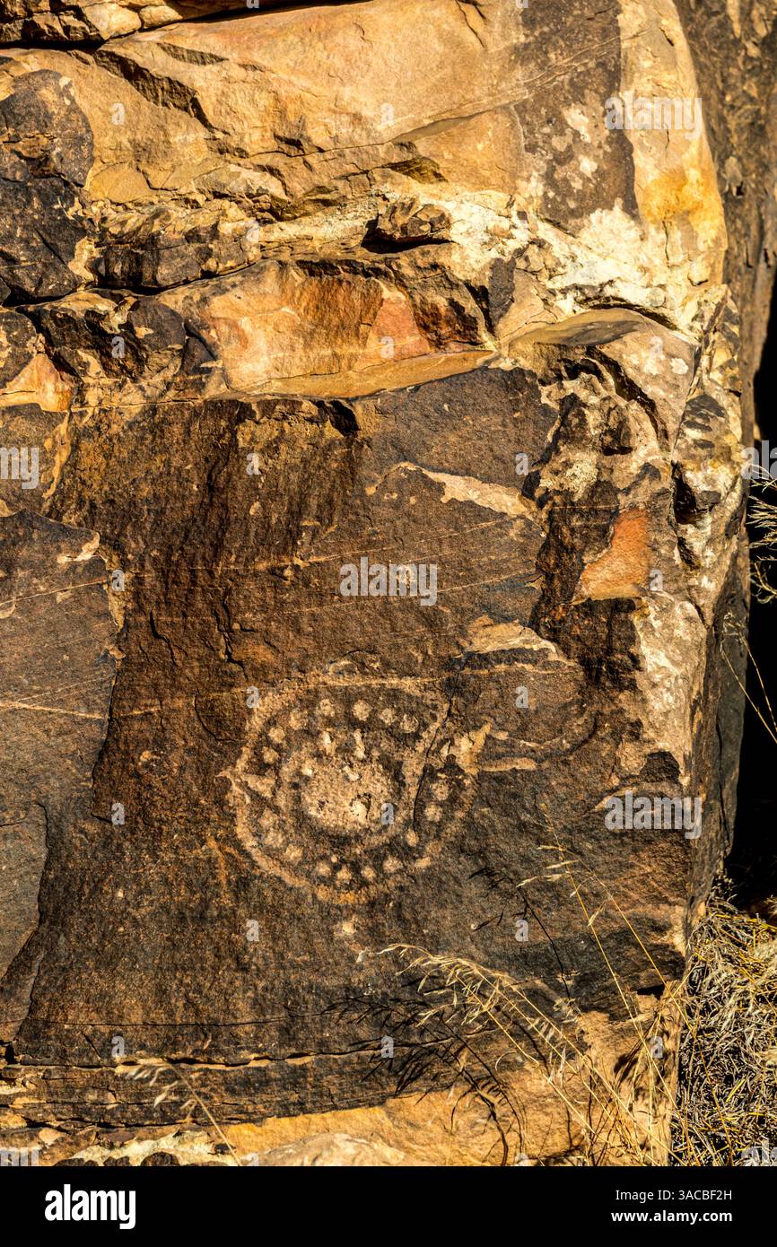 Ancient petroglyphs seen at Parowan Gap Stock Photo - Alamy