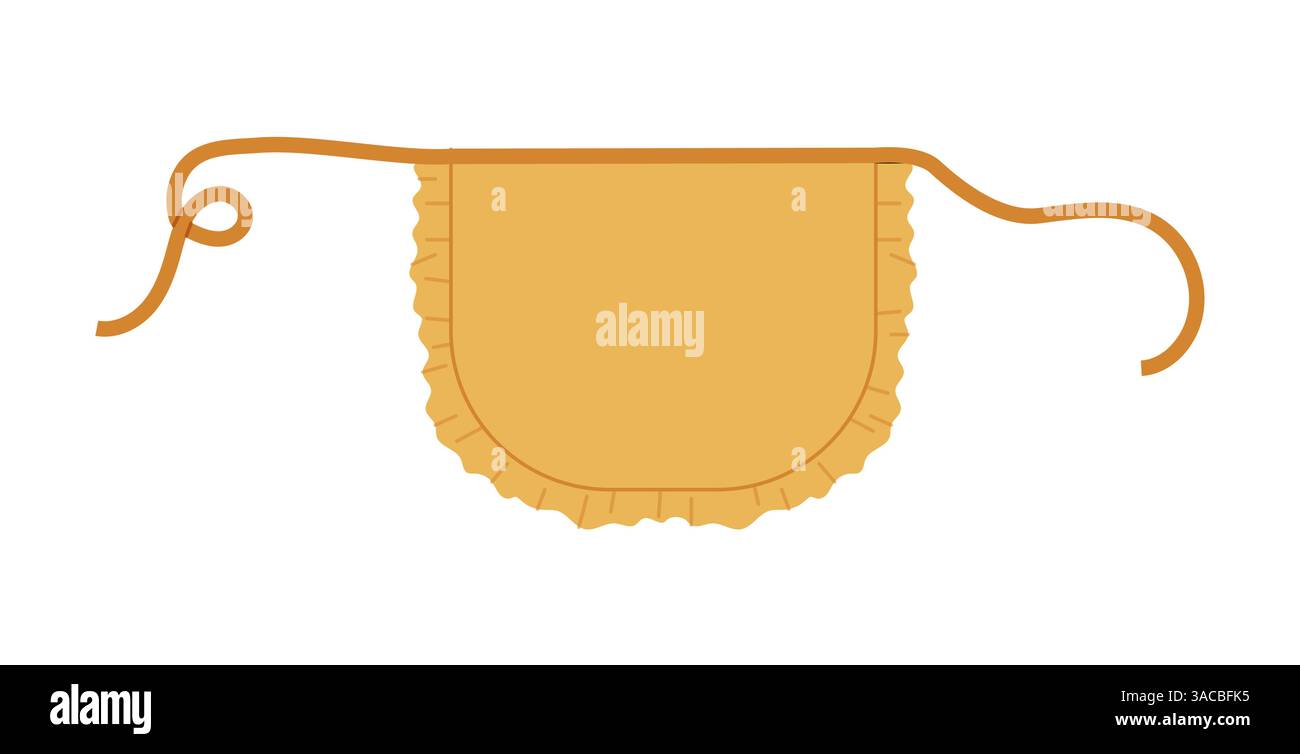 Maid Apron with Ruffles Scalloped technical fashion illustration ...