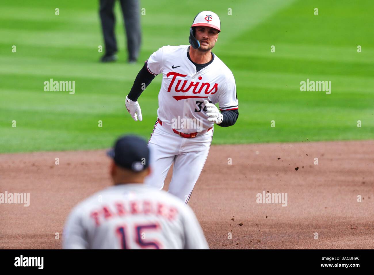 Minneapolis. 3rd Apr, 2025. Minnesota Twins right fielder Matt Wallner ...
