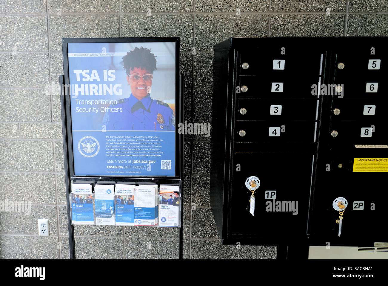 "TSA is Hiring" poster at the Pullman-Moscow Regional Airport ...