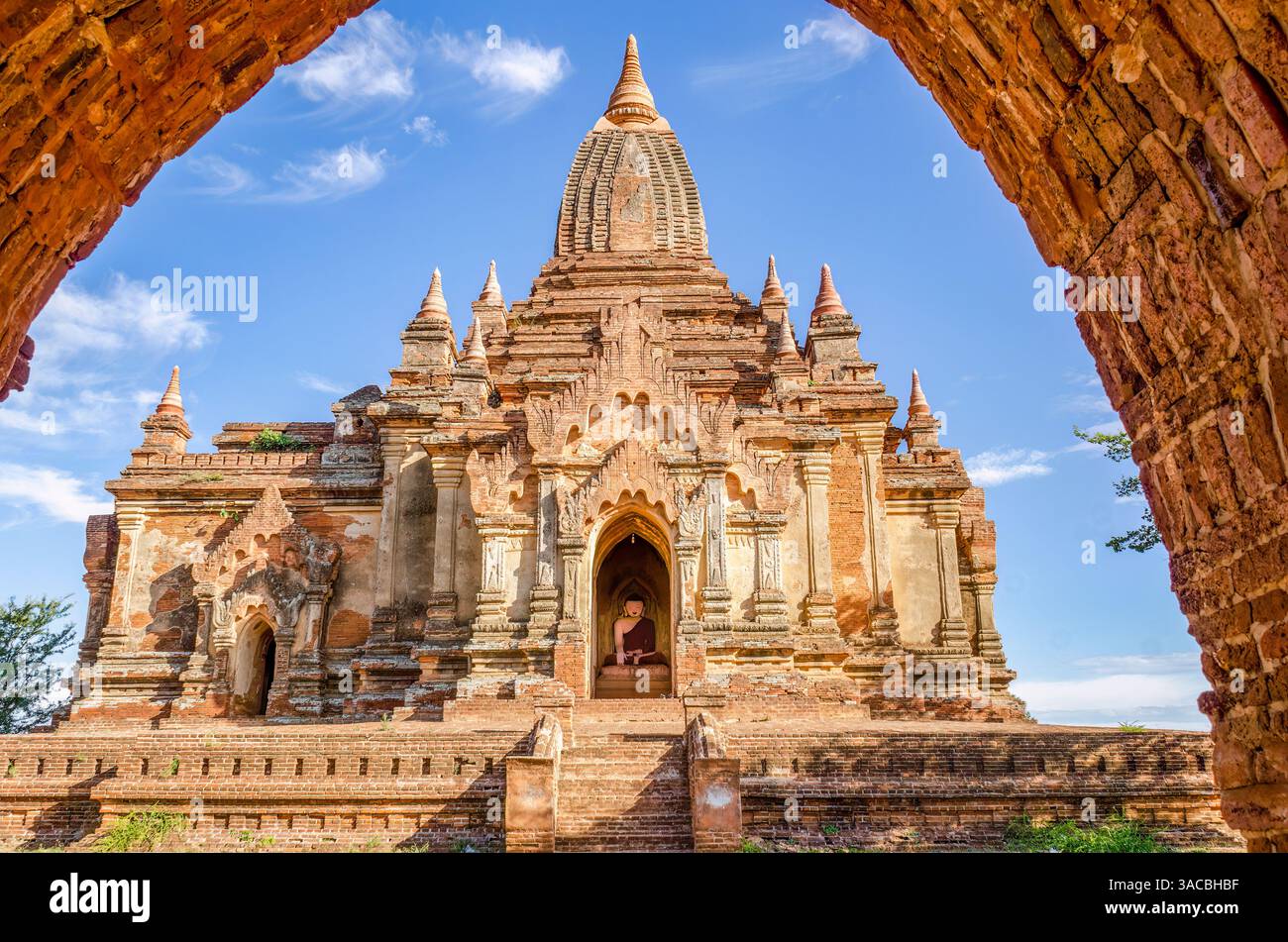 Nyang U, Bagan, Myanmar. Portrait of one of the 2000 preserved brick ...