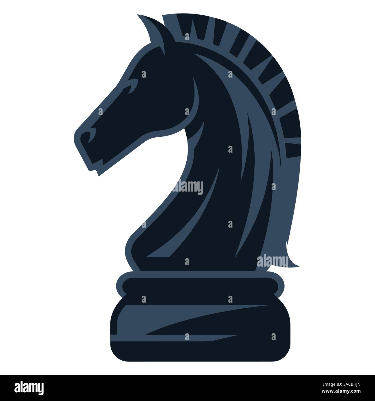 Black knight chess icon vector design. Simple and classic horse shaped ...