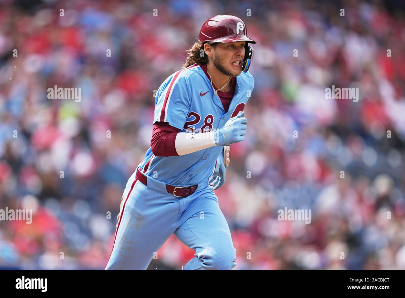 Philadelphia Phillies' Alec Bohm in action during a baseball game ...