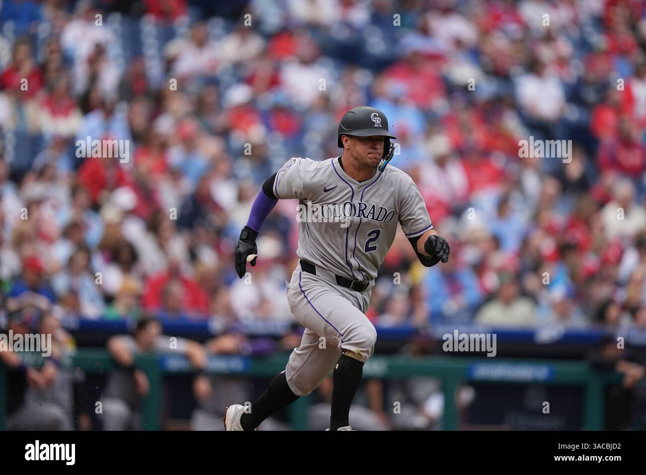Colorado Rockies' Tyler Freeman in action during a baseball game ...