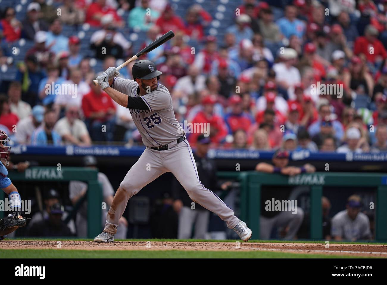 Colorado Rockies' Jacob Stallings in action during a baseball game ...
