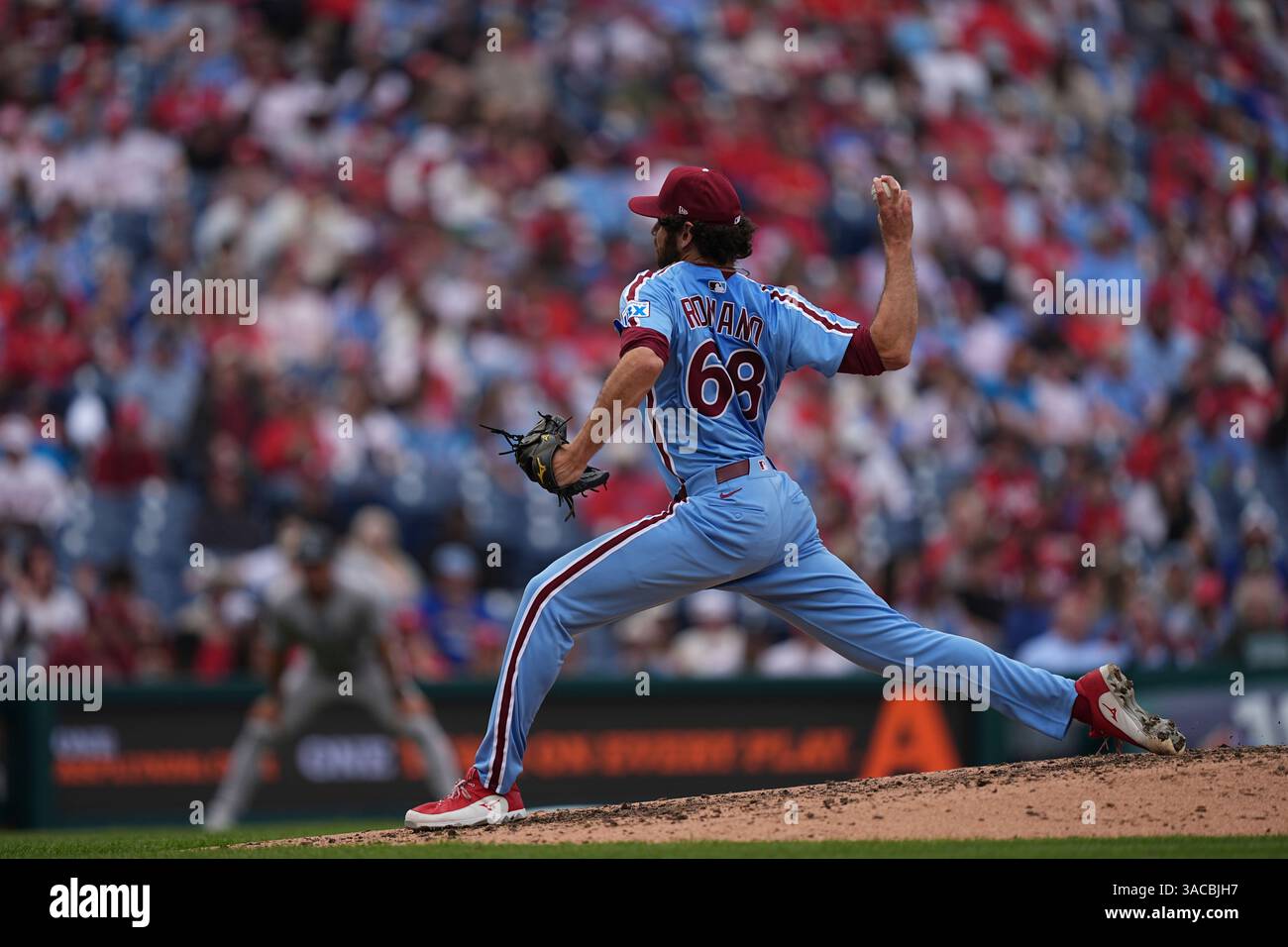 Philadelphia Phillies pitcher Jordan Romano in action during a baseball ...