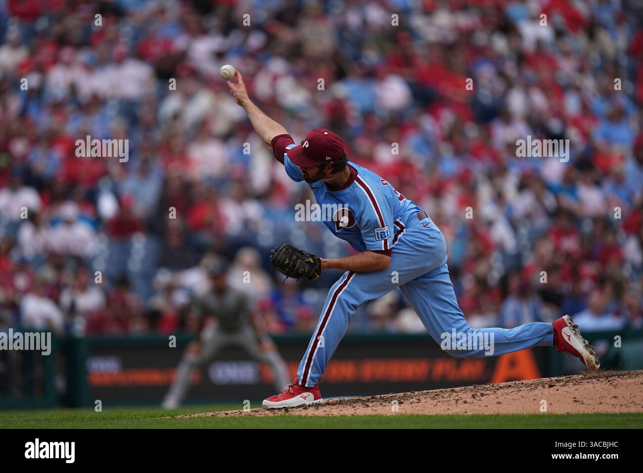 Philadelphia Phillies pitcher Jordan Romano in action during a baseball ...