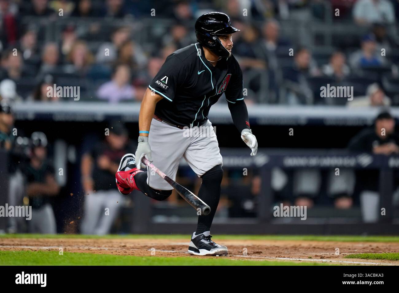 Arizona Diamondbacks' Josh Naylor runs to first base after singling on ...
