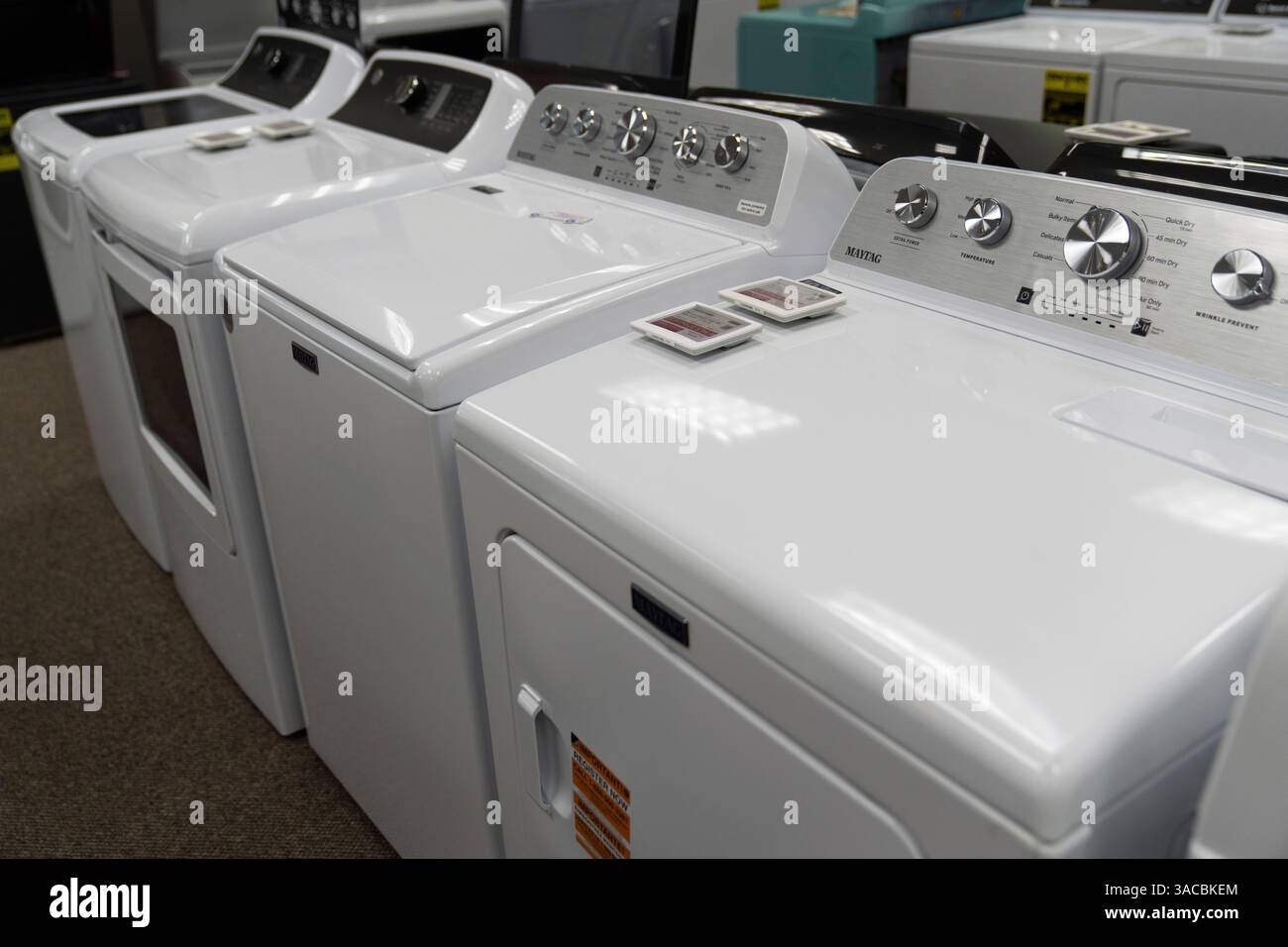 Maytag washers and dryers are displayed at Riegelmann's Appliance on ...