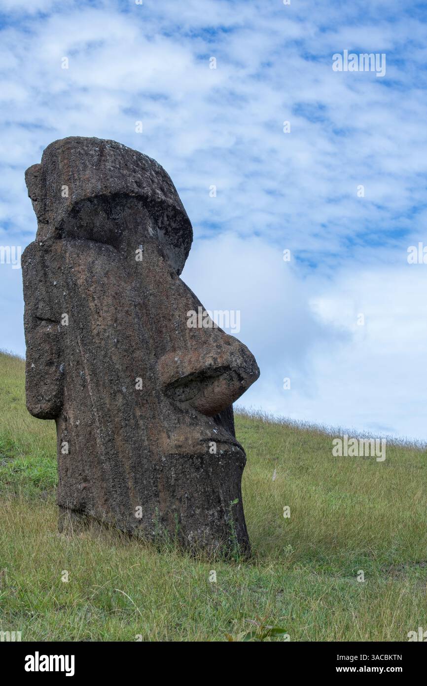 Chile, Easter Island, aka Rapa Nui. Rano Raraku, aka The Quarry. UNESCO ...