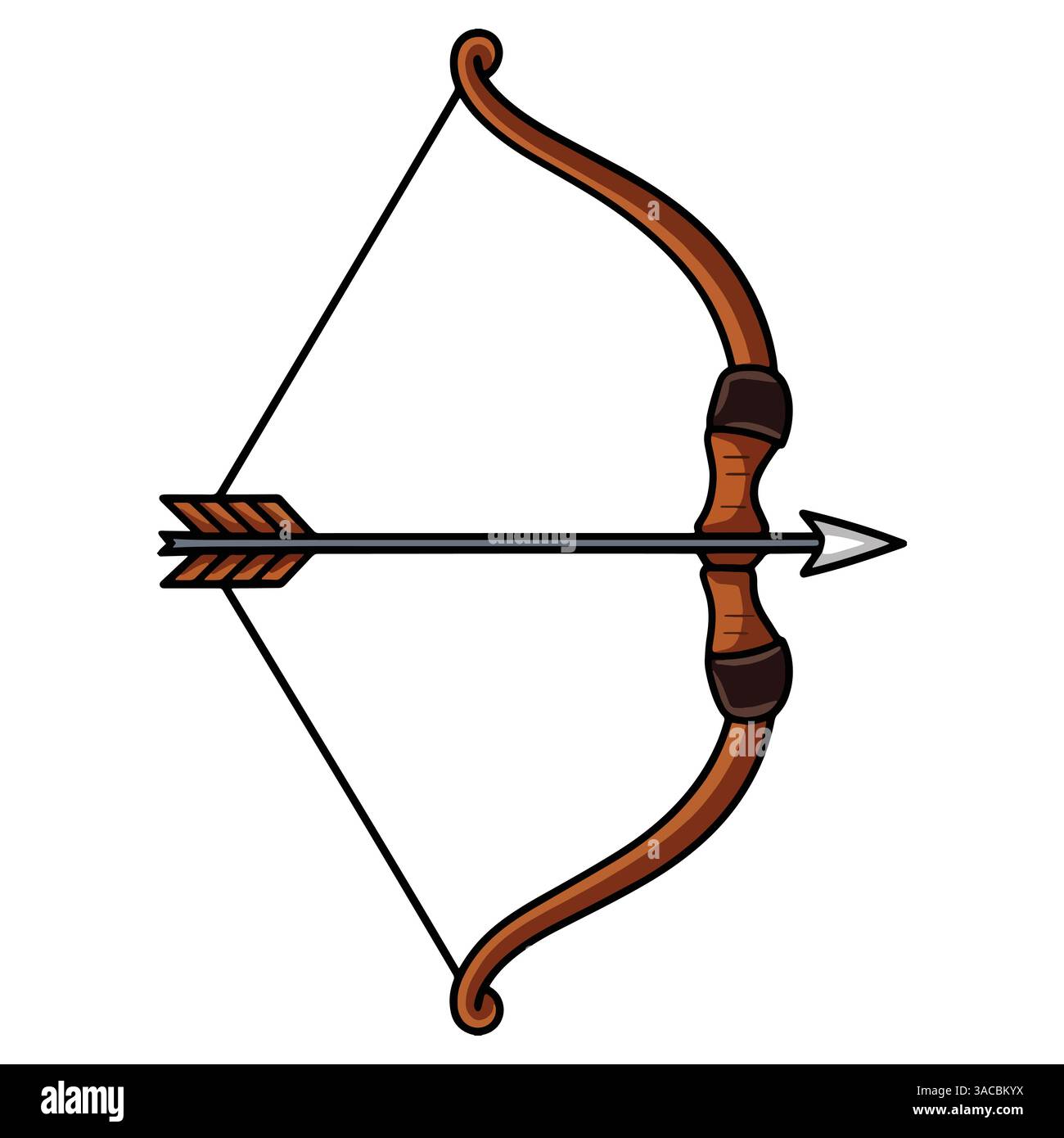 Bow and arrow isolated on white background. Simple archery vector ...