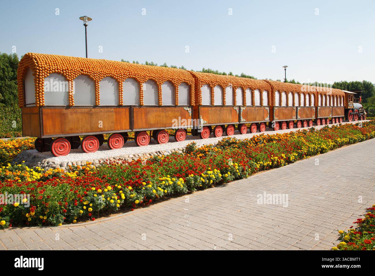 The Floral train with beautiful colorful flowers inside the famous ...
