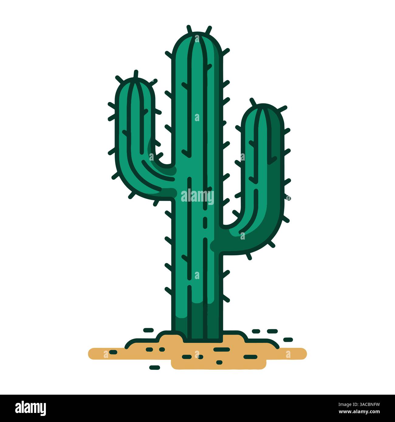 Cactus icon. Dry exotic plant with spines, symbolizing desert ...