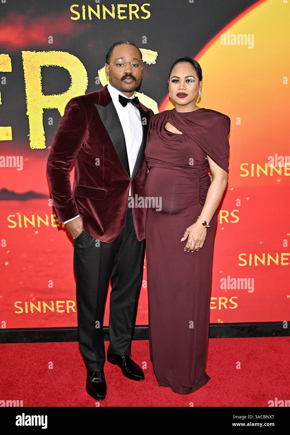 Director Ryan Coogler, left, and wife Zinzi Evans attend the premiere ...